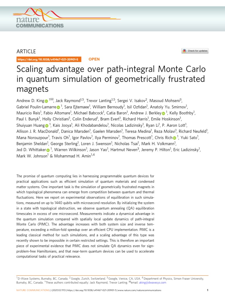 King Et Al-2021-Nature Communications | PDF | Simulation | Physical ...
