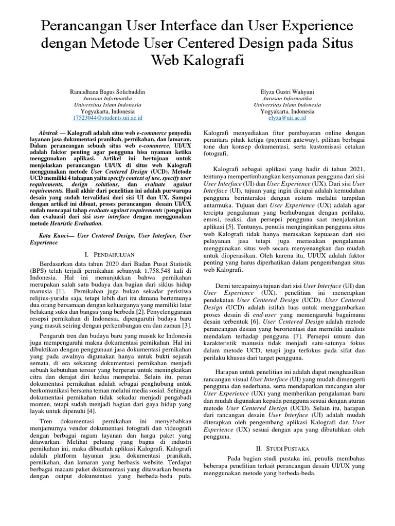 Desain UI/UX Situs Kalografi UCD | PDF | Seni