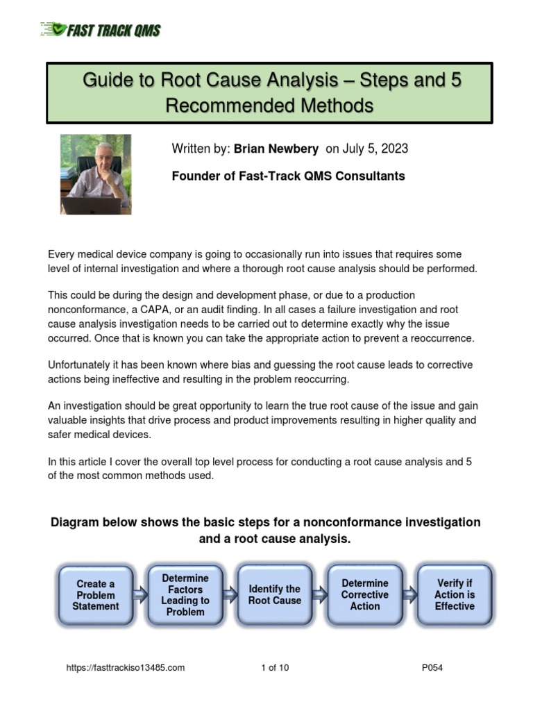 Guide - Root Cause Analysis - Steps & Recommended Methods | PDF ...