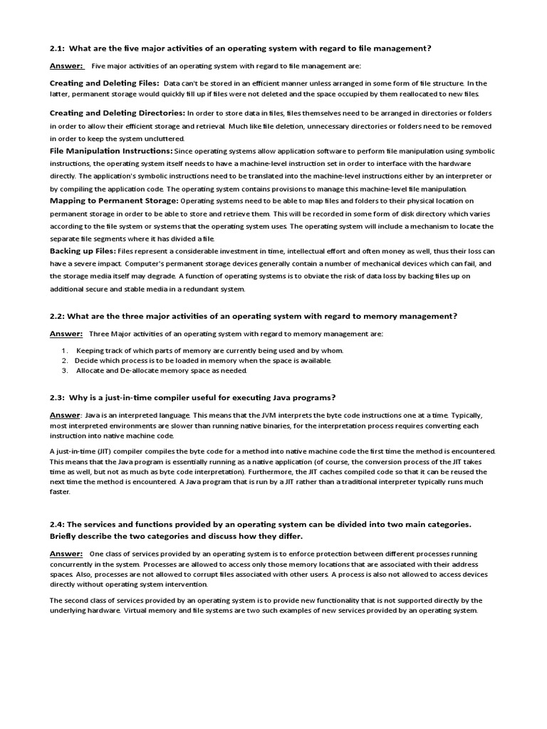 OS Questions | Download Free PDF | Computer File | Operating System