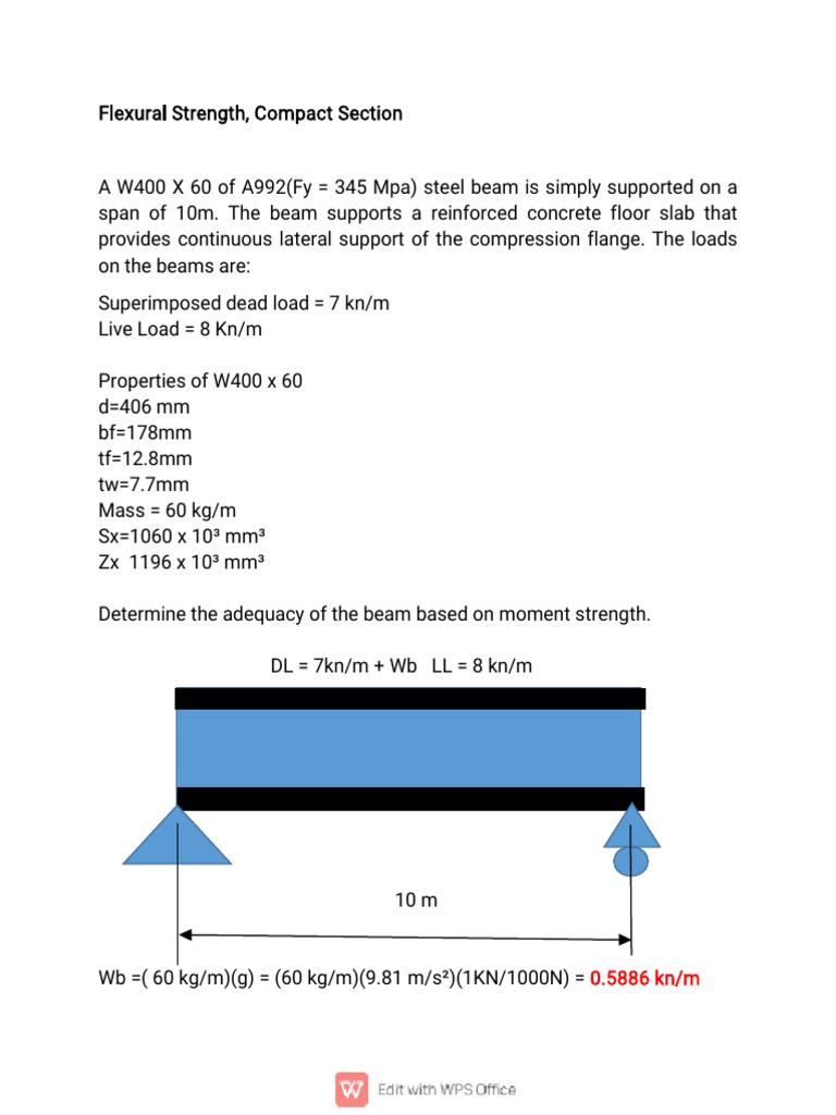 Flexural Strength-Column Base Plate | PDF | Beam (Structure ...