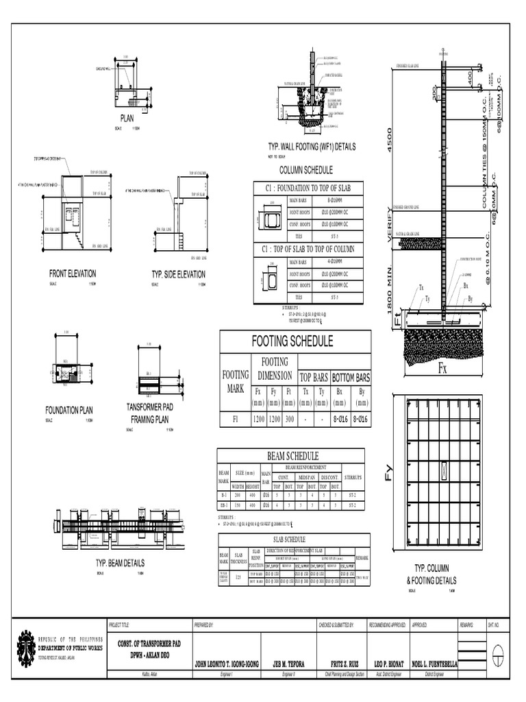 DPWH Tranformer Pad | PDF | Physical Sciences | Structural Engineering