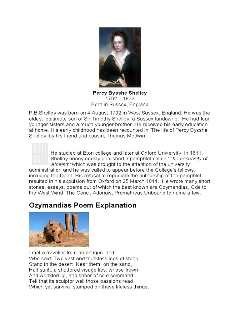 Ozymandias | PDF | Percy Bysshe Shelley