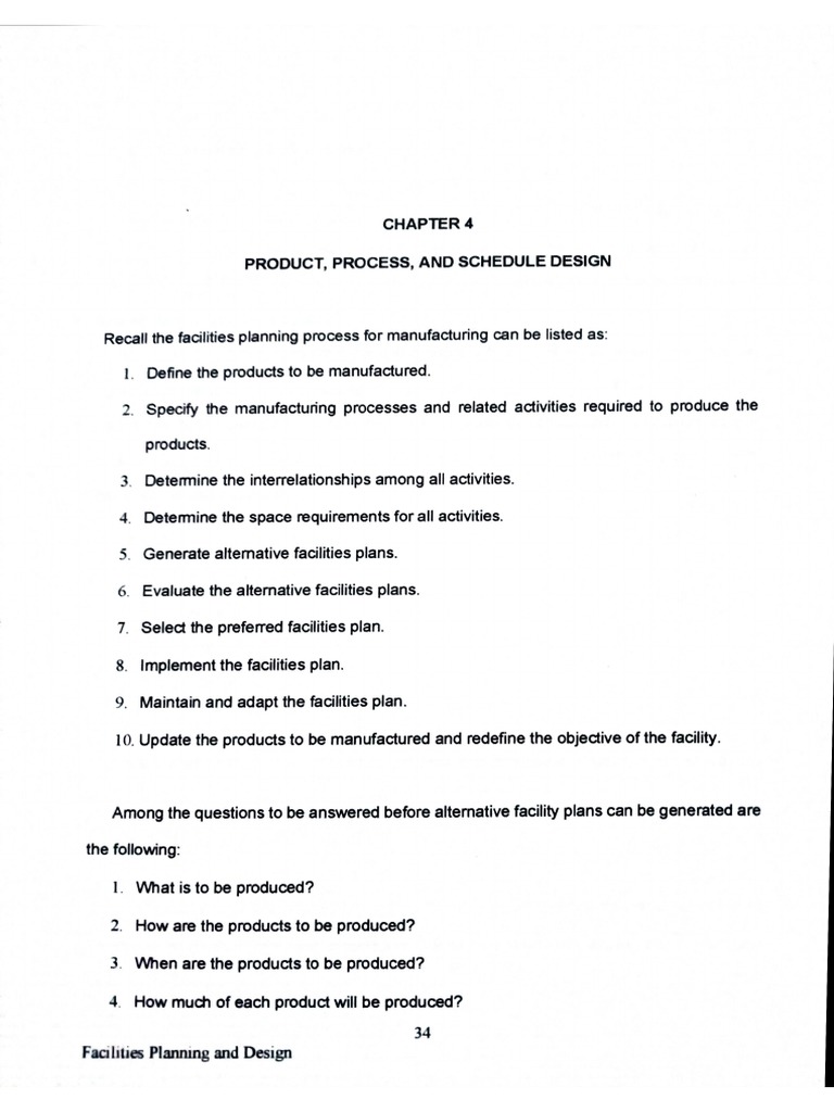 Chapter 4 Product Process and Schedule Design | PDF