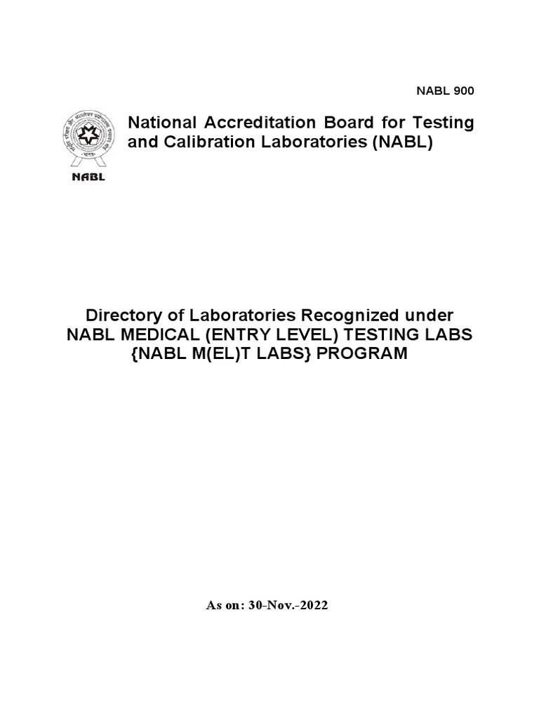Nabl 900 | Download Free PDF | Medical Laboratory | Pathology
