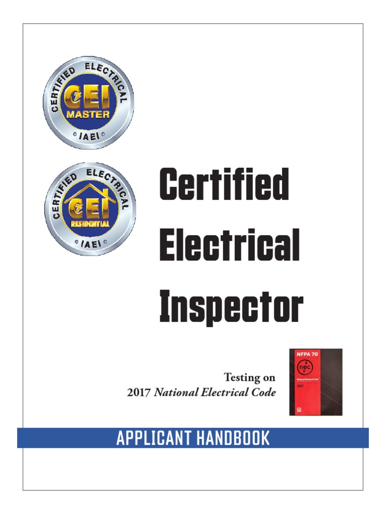 Certified Electrical Inpsector-Applicant Handbook | PDF | Electrical ...