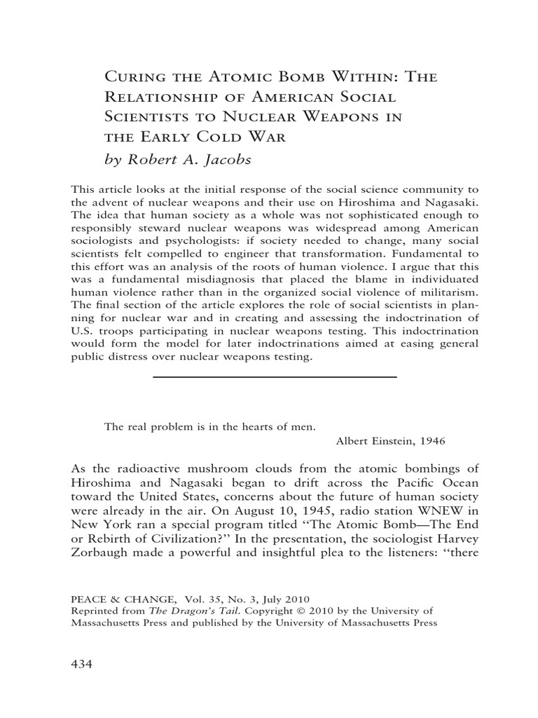 Curing The Atomic Bomb Within The Relati | PDF | Nuclear Weapons ...