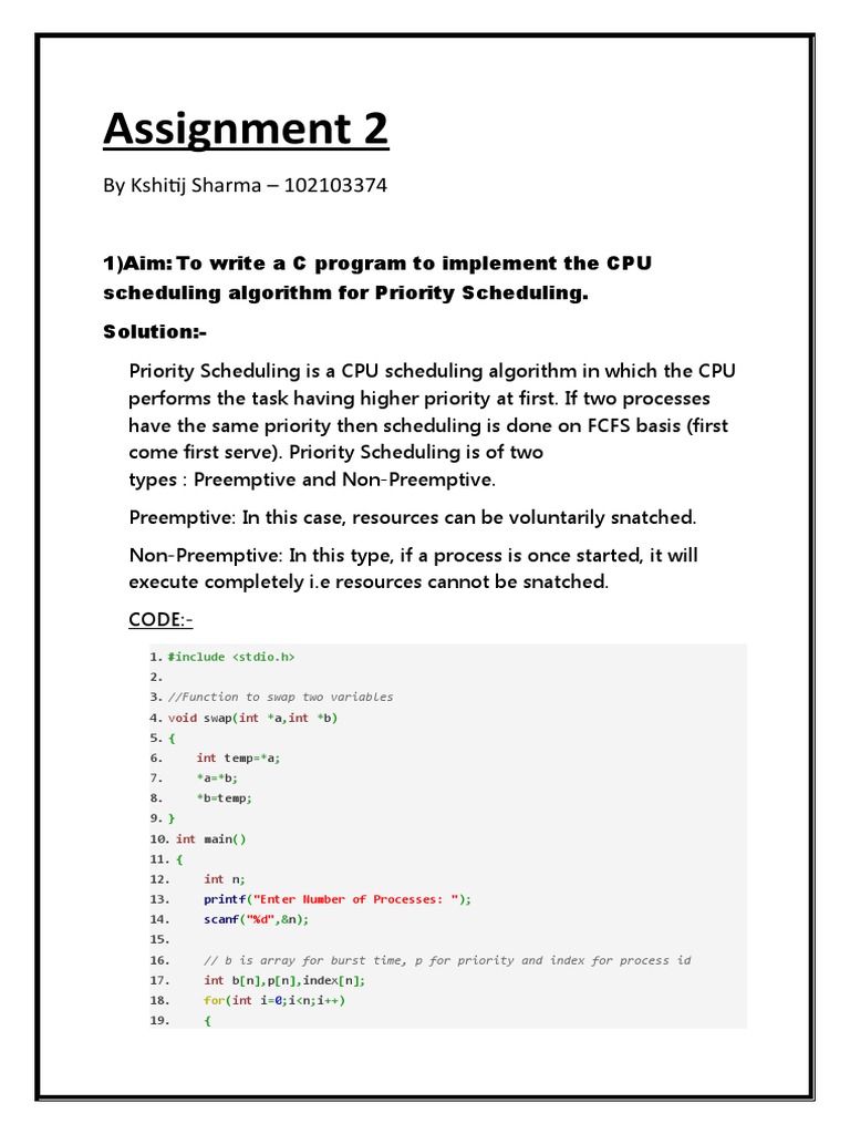 Assignment 2 | PDF | Scheduling (Computing) | Computing