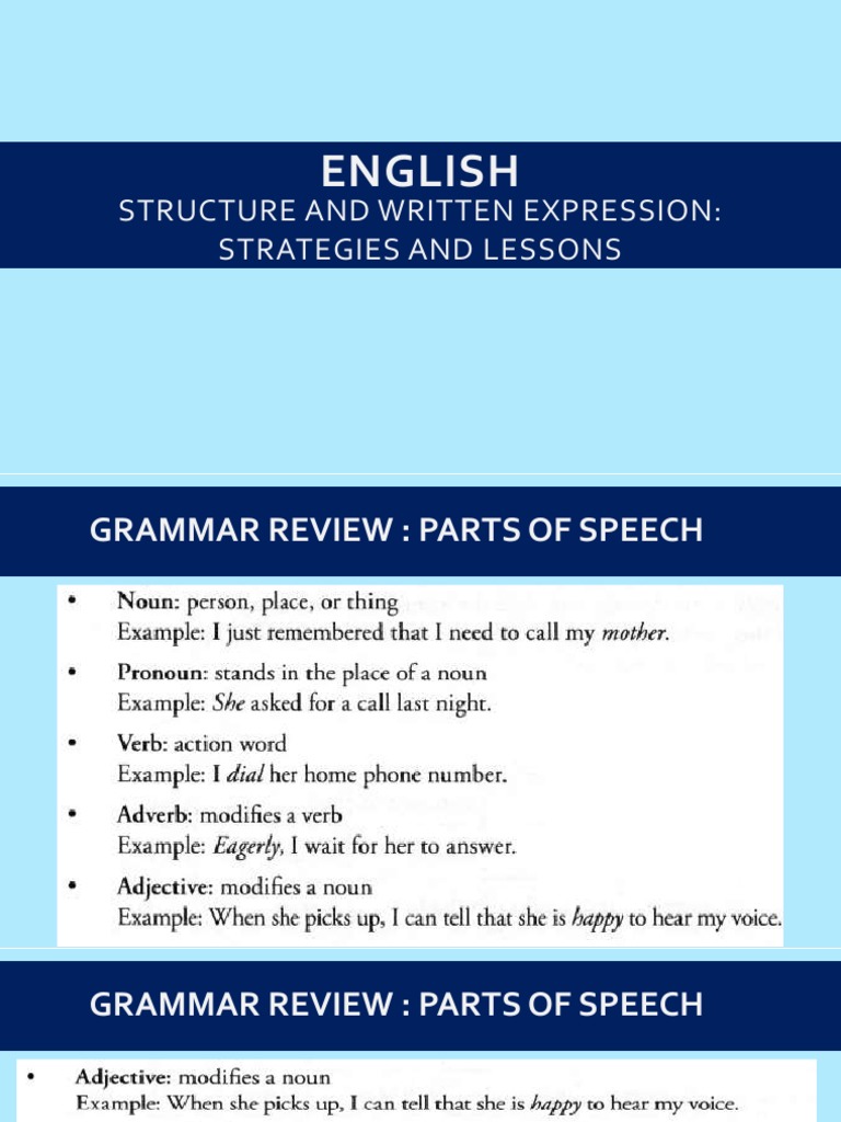 English STRUCTURE1 | PDF | Verb | Part Of Speech