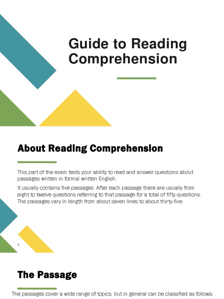Reading Comprehension Exam Guide | PDF
