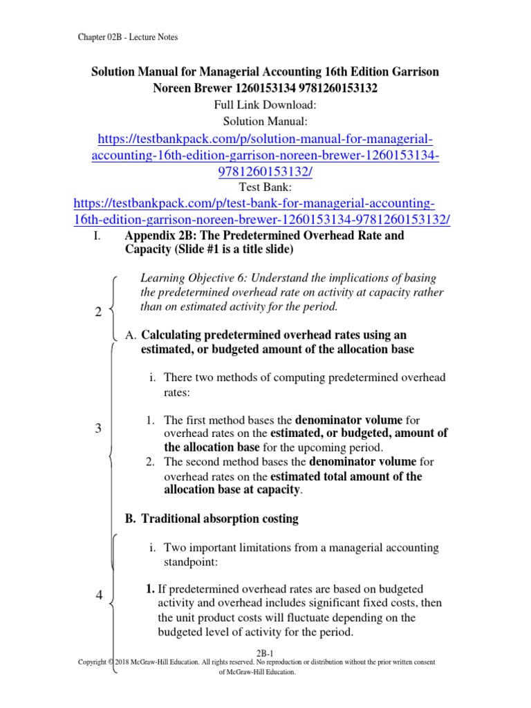 Managerial Accounting 16th Edition Garrison Noreen Brewer Solution