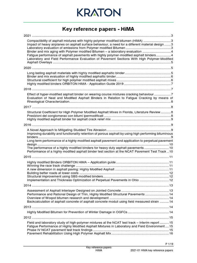 Document 2 HiMA Key Reference Papers | PDF | Road Surface | Concrete