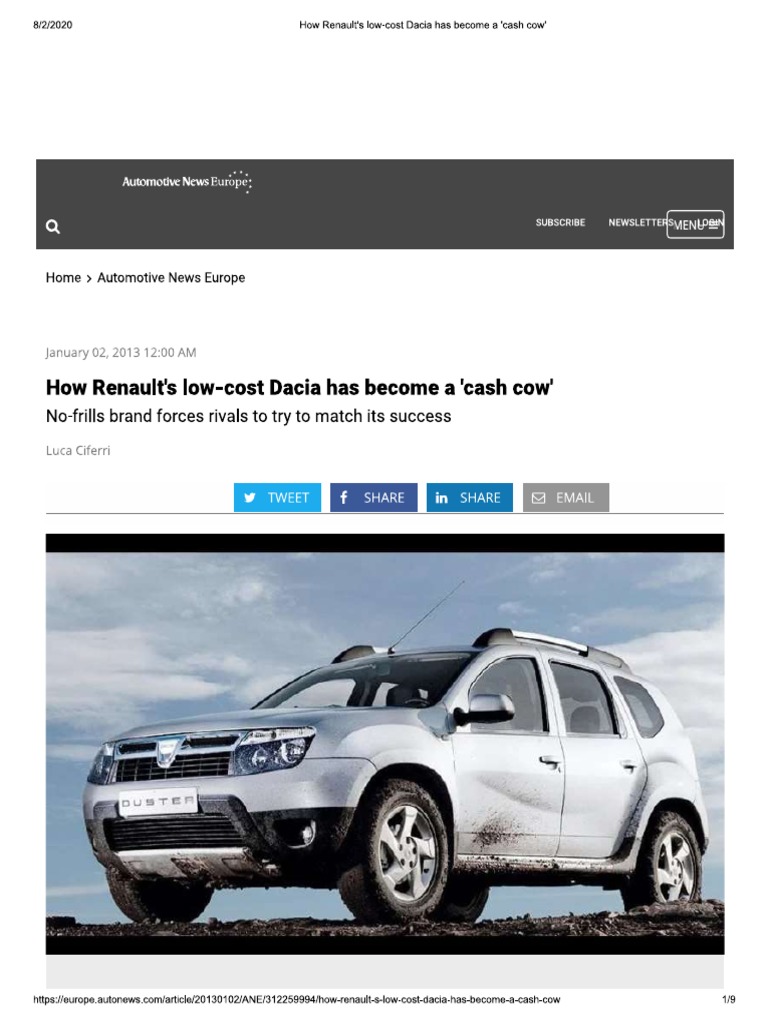 Dacia Strategy | PDF