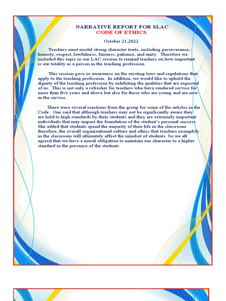 Template For Narrative Reports 2022 2023 | PDF