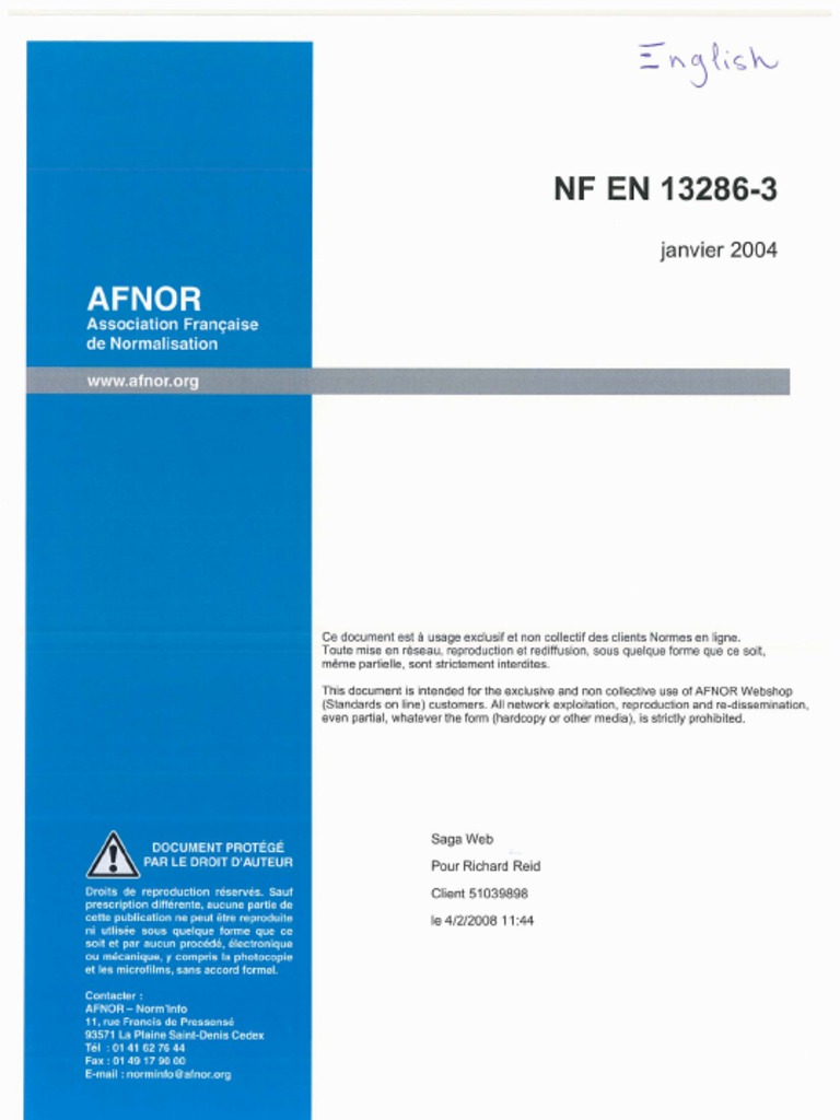NF en 13286-3 Eng | PDF