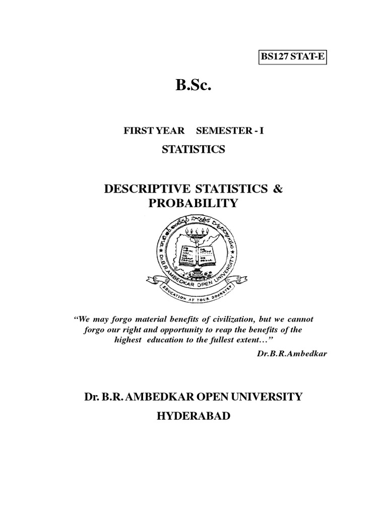 BA 1st Sem Statistics EM | PDF | Statistical Classification | Data
