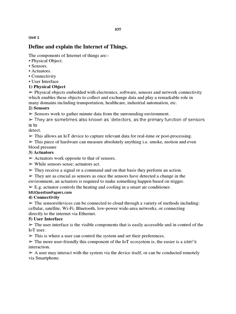 Define and Explain The Internet of Things.: 1) Physical Object | PDF | Domain Name System | 3 D ...