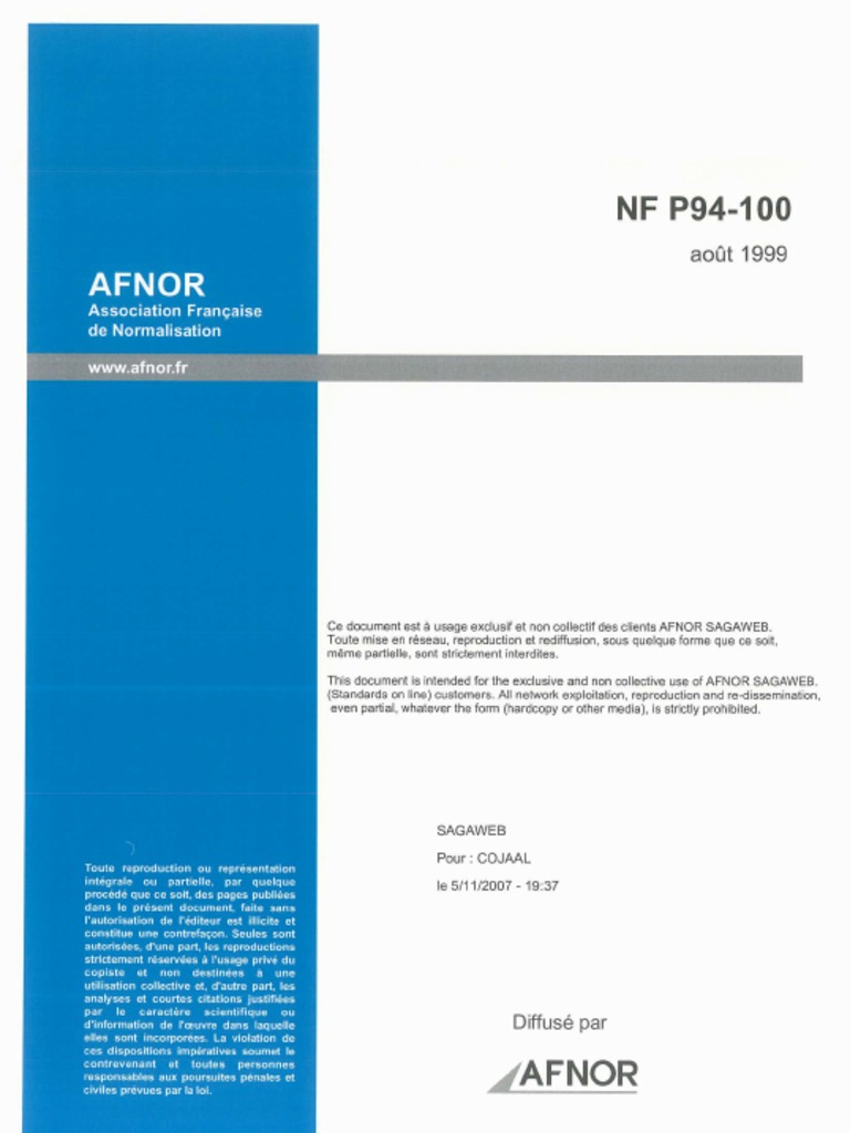 NF P94-100 | PDF