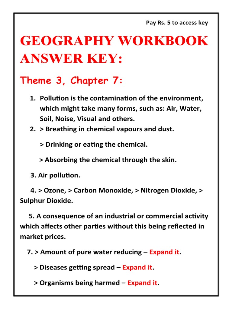 Geography Workbook Answer Key | PDF | Soil | Greenhouse Effect