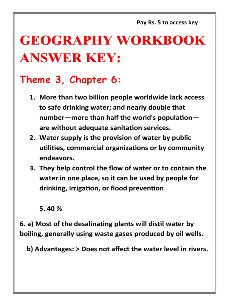 Geography Workbook Answer Key | PDF