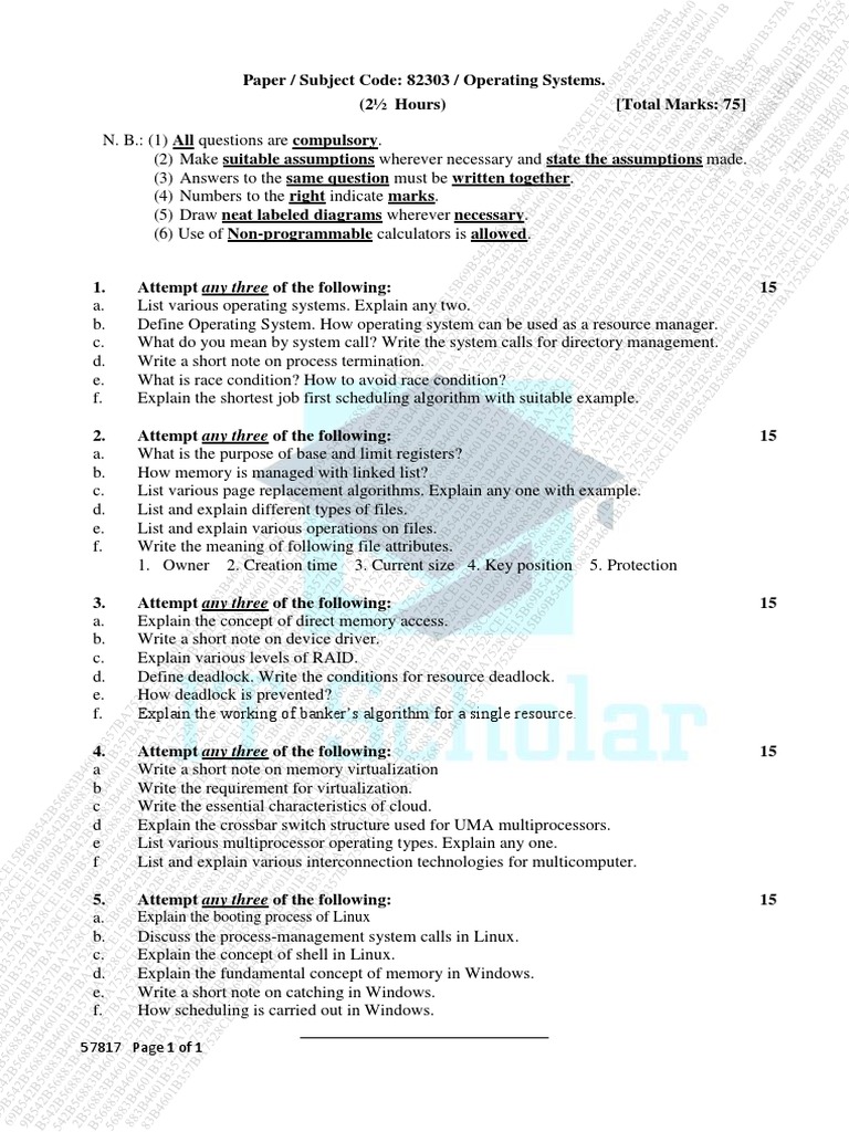 Fybsc-It Sem1 Os Apr19 | PDF | Operating System | Scheduling (Computing)