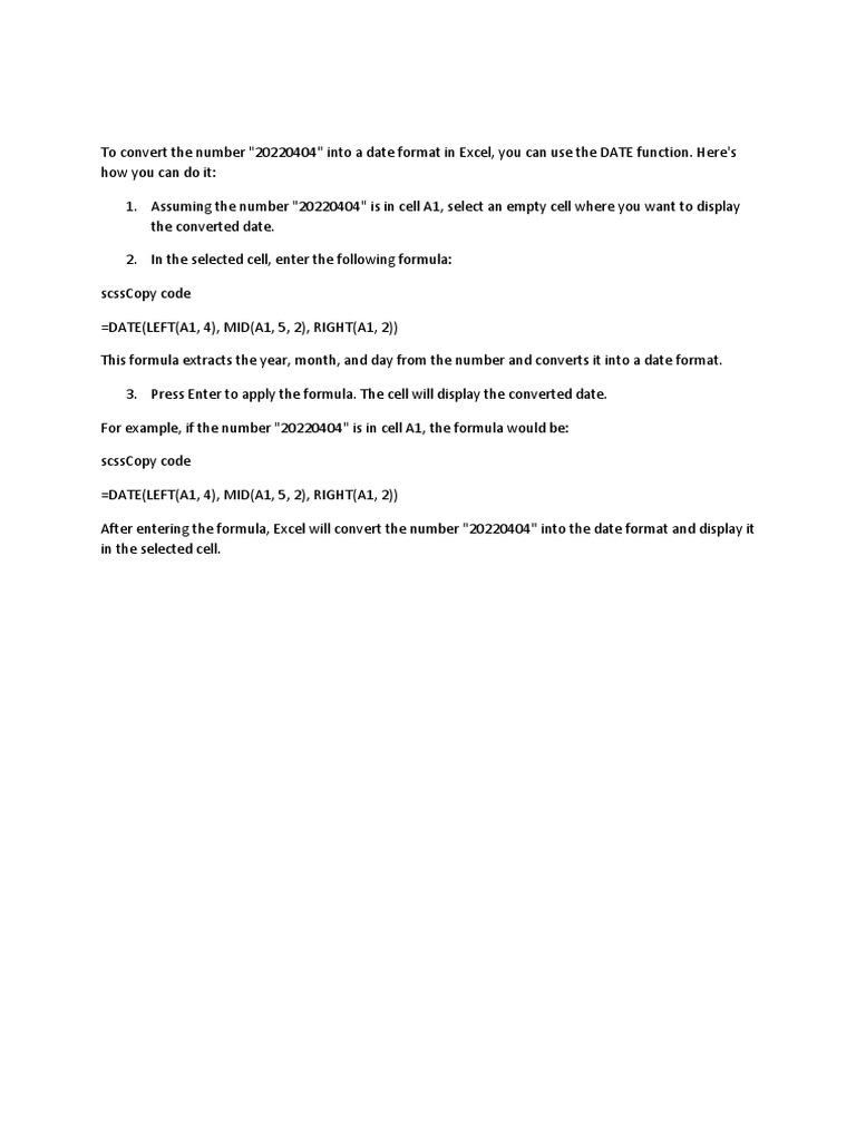 2 Covert Numbers Into Date | PDF