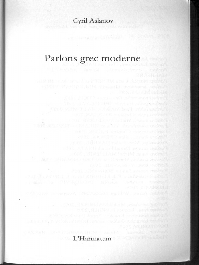 027 Parlons Grec Moderne | PDF