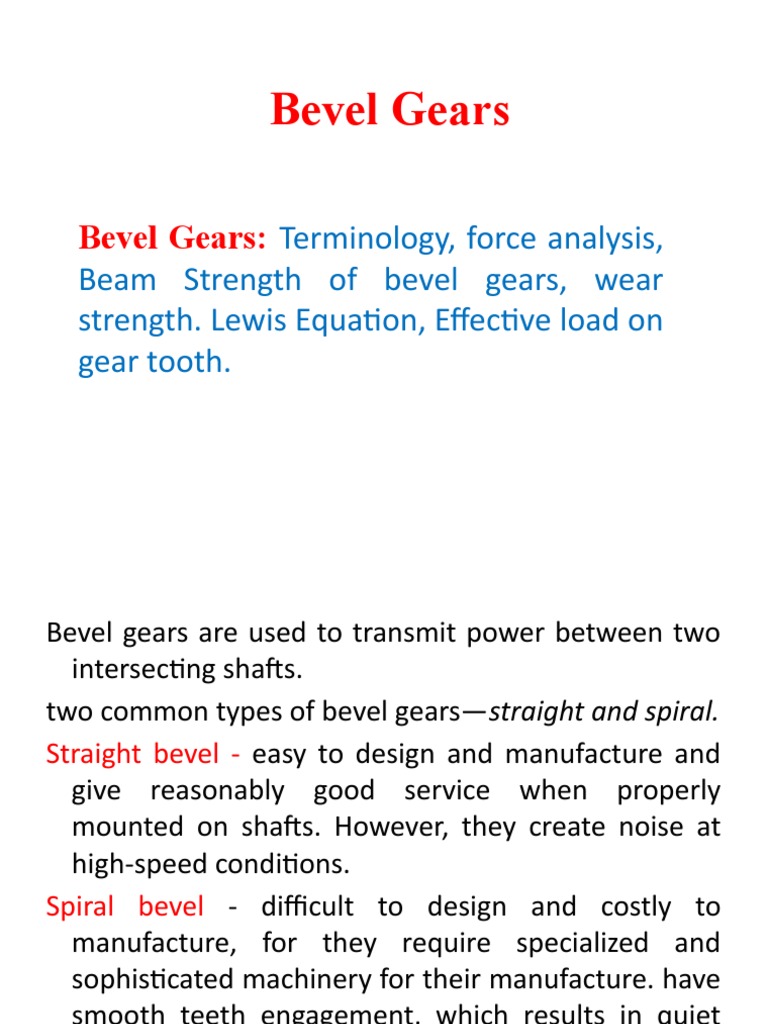 Bevel Gears: Design and Analysis Guide | PDF | Gear | Classical Mechanics