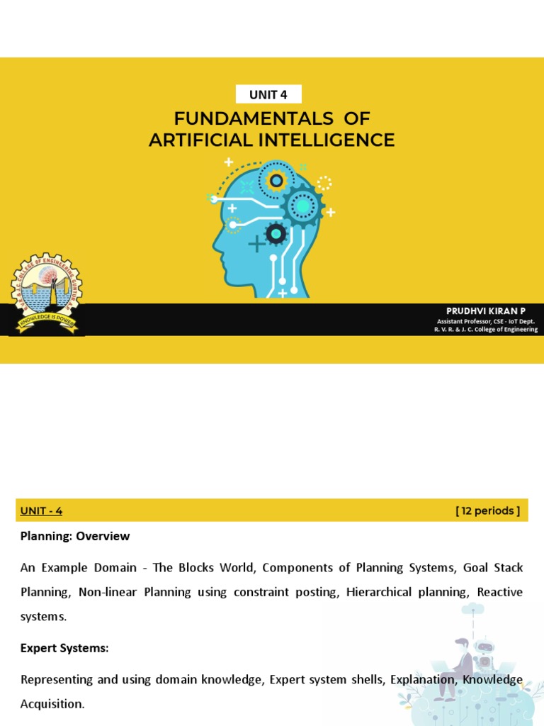 Ai - Unit 4 - Study Resource | Download Free PDF | Knowledge Representation And Reasoning | Expert