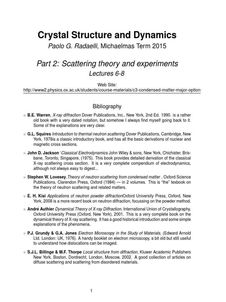 Crystalstructure Handouts Part2 PDF 87909 | PDF | Neutron | X Ray ...