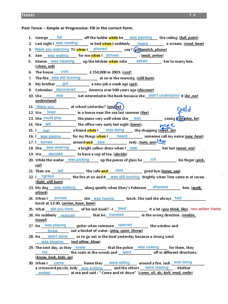 PAst Simple Vs PAst Continuous | PDF
