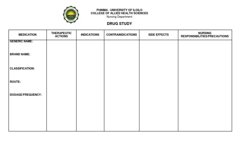 Drug Study Form | PDF