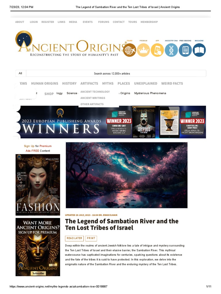 The Legend of Sambation River and The Ten Lost Tribes of Israel | PDF ...