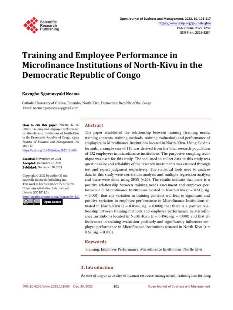 Training and Employee Performance in Microfinance | PDF | Cronbach's Alpha | Descriptive Statistics