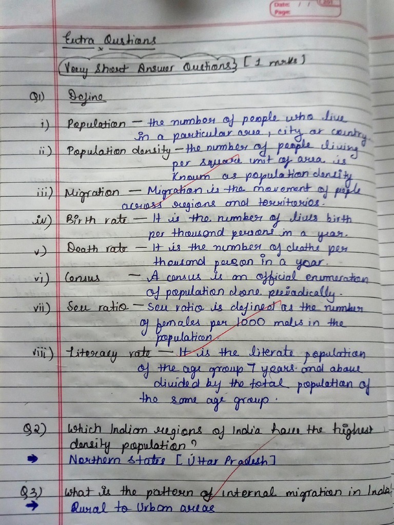 Population Geography Q&A Guide | PDF
