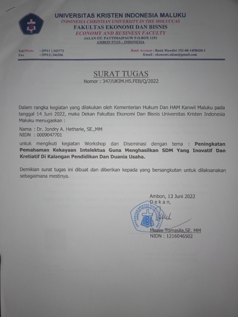 Surat Tugas 2022 | PDF