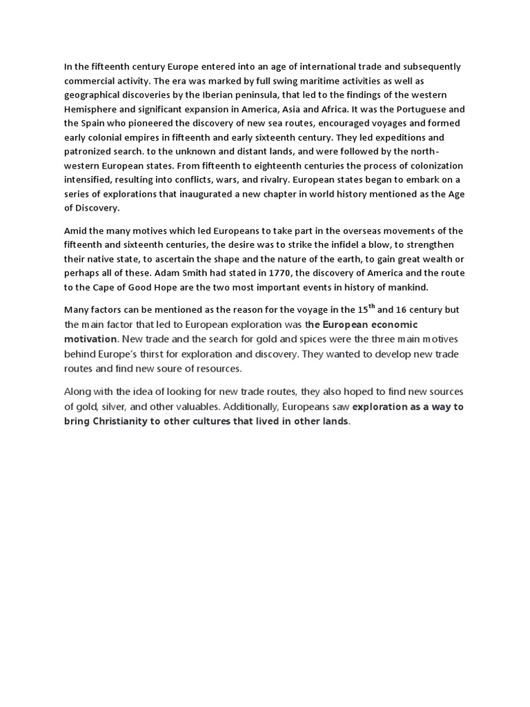 European Exploration Motives | PDF