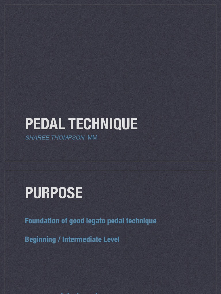 Pedal Technique | PDF | Foot | Musical Instruments