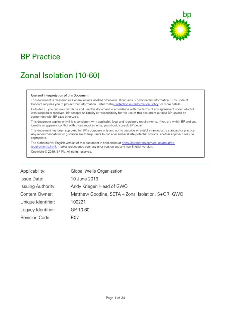 #VIP 100221 Zonal Isolation | PDF | Casing (Borehole) | Physical Sciences