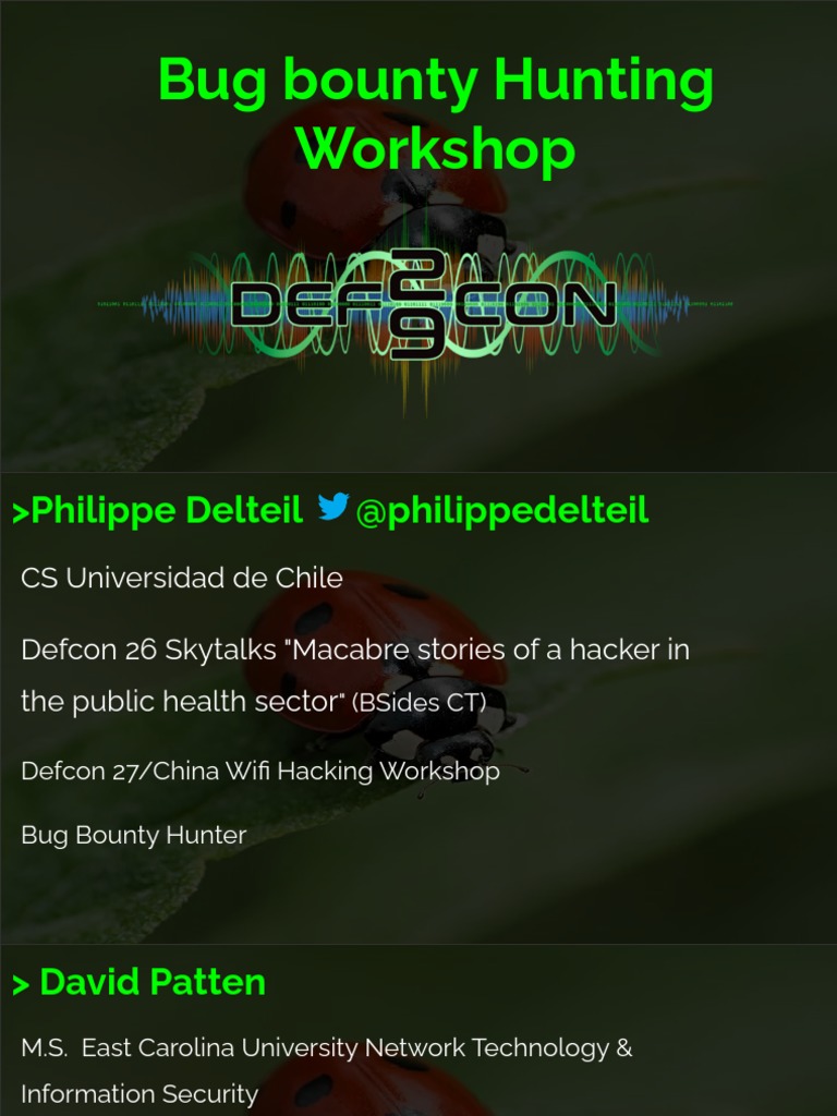 DEF CON 29 Workshop Philippe Delteil Bug Bounty Workshop | PDF | Security Hacker | Software ...