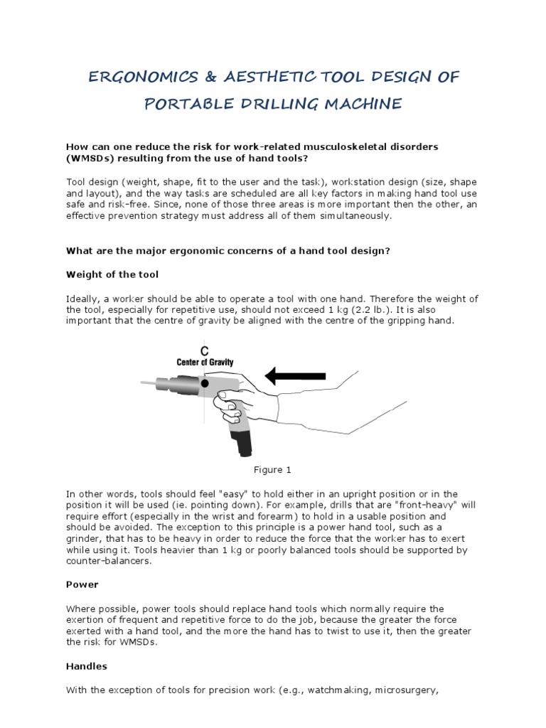 Ergonomics & Aesthetic Tool Design of Portable Drilling Machine | PDF ...