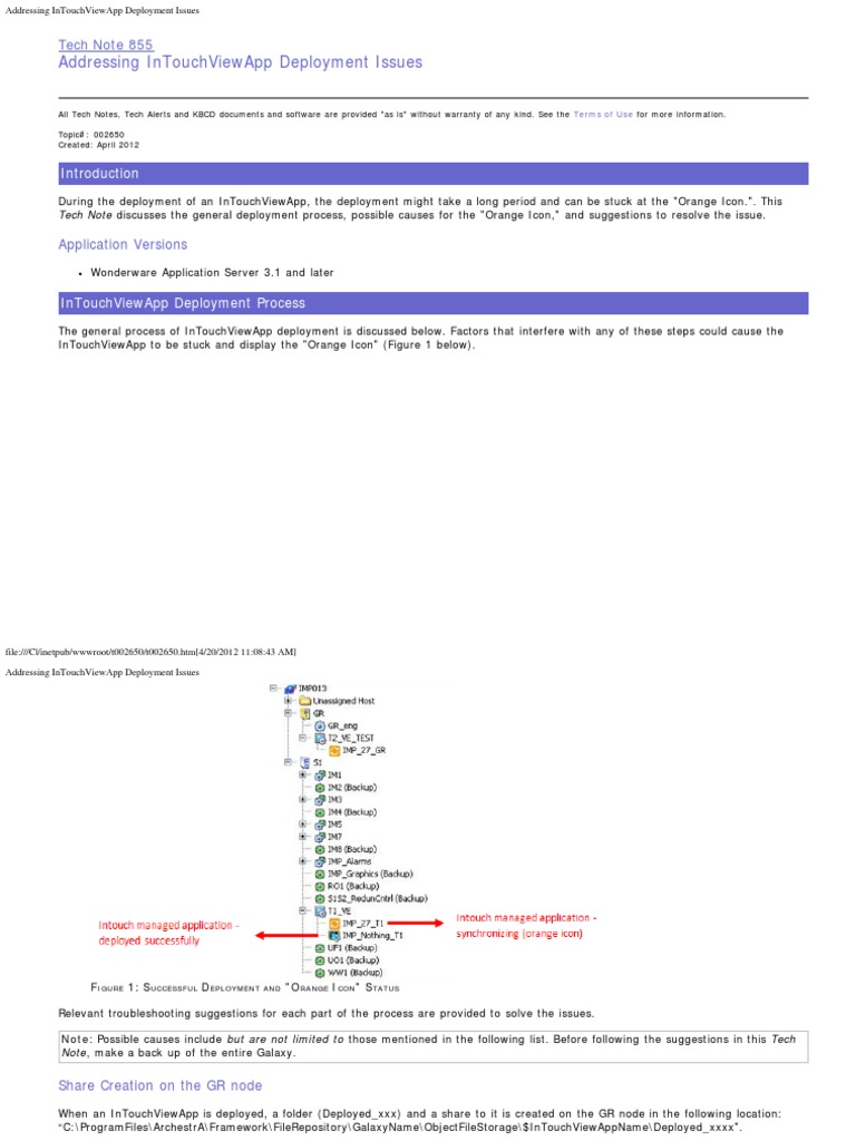 Tech Note 855 - Troubleshooting ViewApp Deployment | PDF | Databases | Computer File
