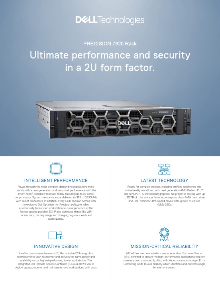 Precision 7920 Rack Spec Sheet | PDF | Solid State Drive | Computing