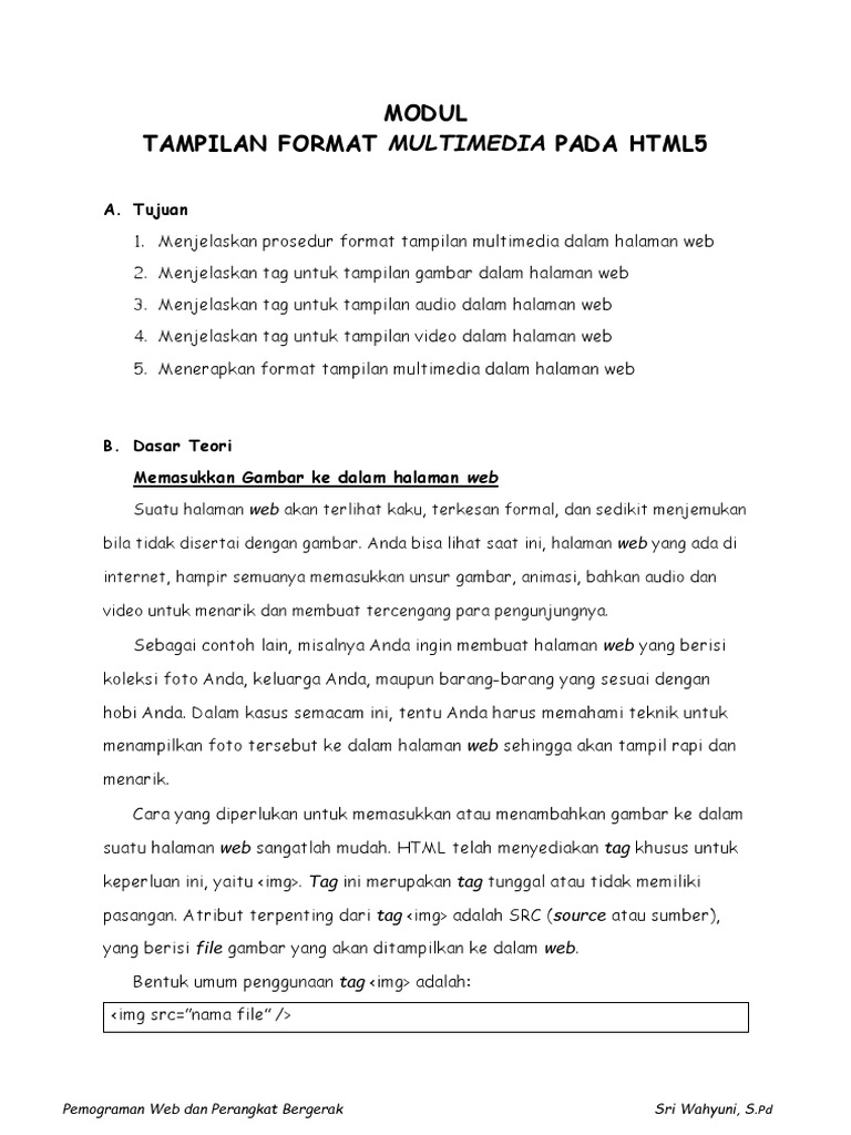 Format Multimedia dalam HTML5 | PDF