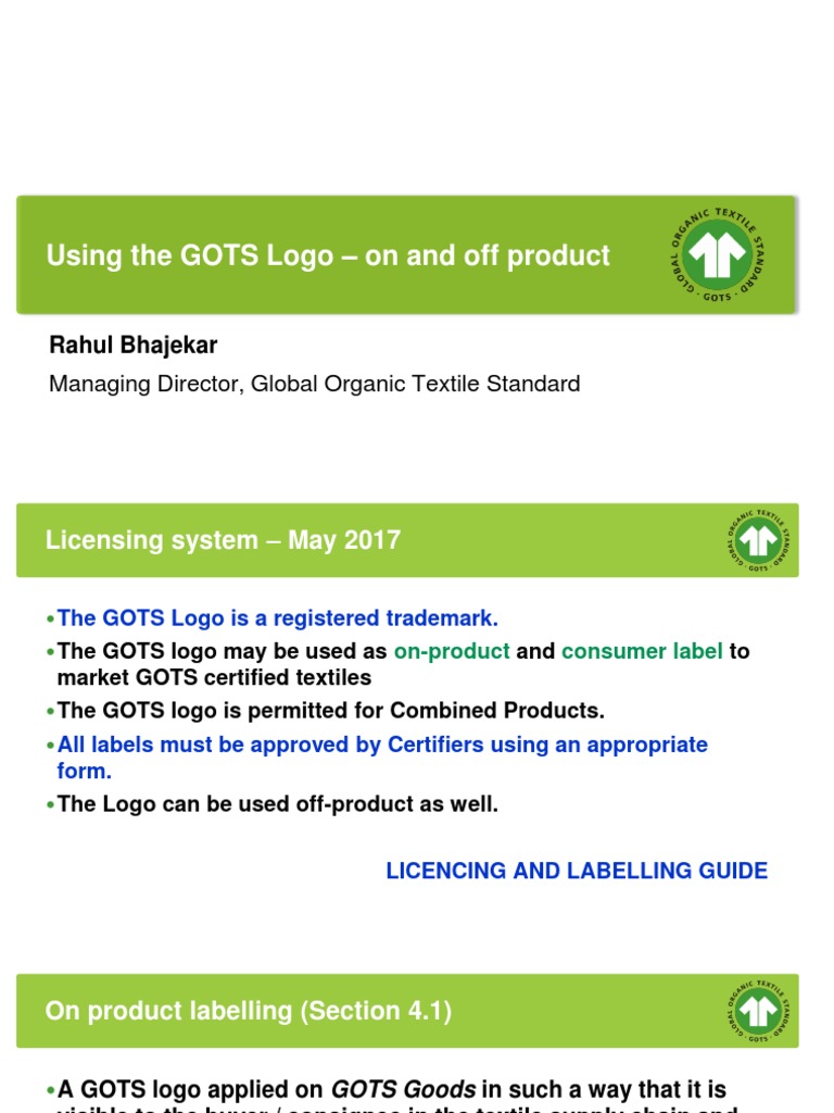 Using The GOTS Logo On and Off Product | PDF | Product (Business) | Logos