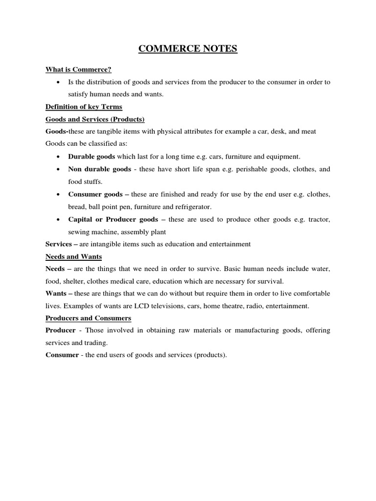 Commerce Notes | PDF | Retail | Invoice
