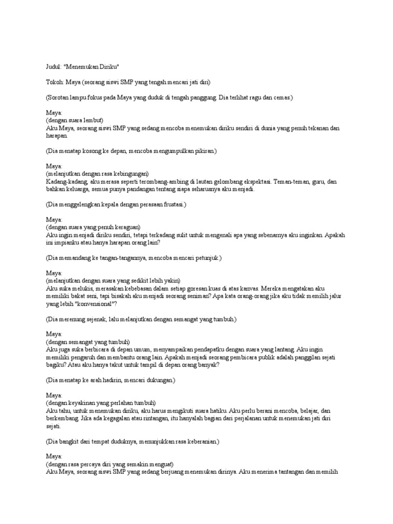 Naskah Drama Monolog | PDF