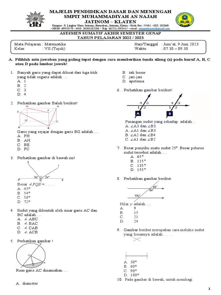 Soal PAS Genap Tanpa Kunci | PDF