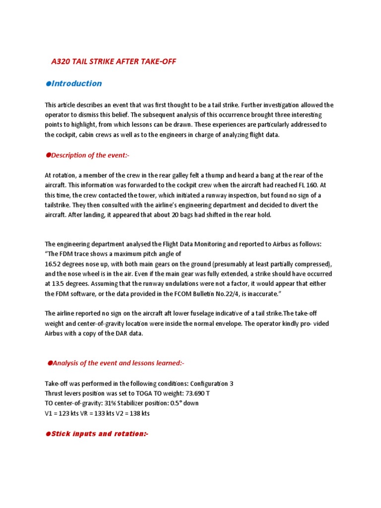 A320 Tail Strike After Take-Off | PDF | Aircraft | Takeoff