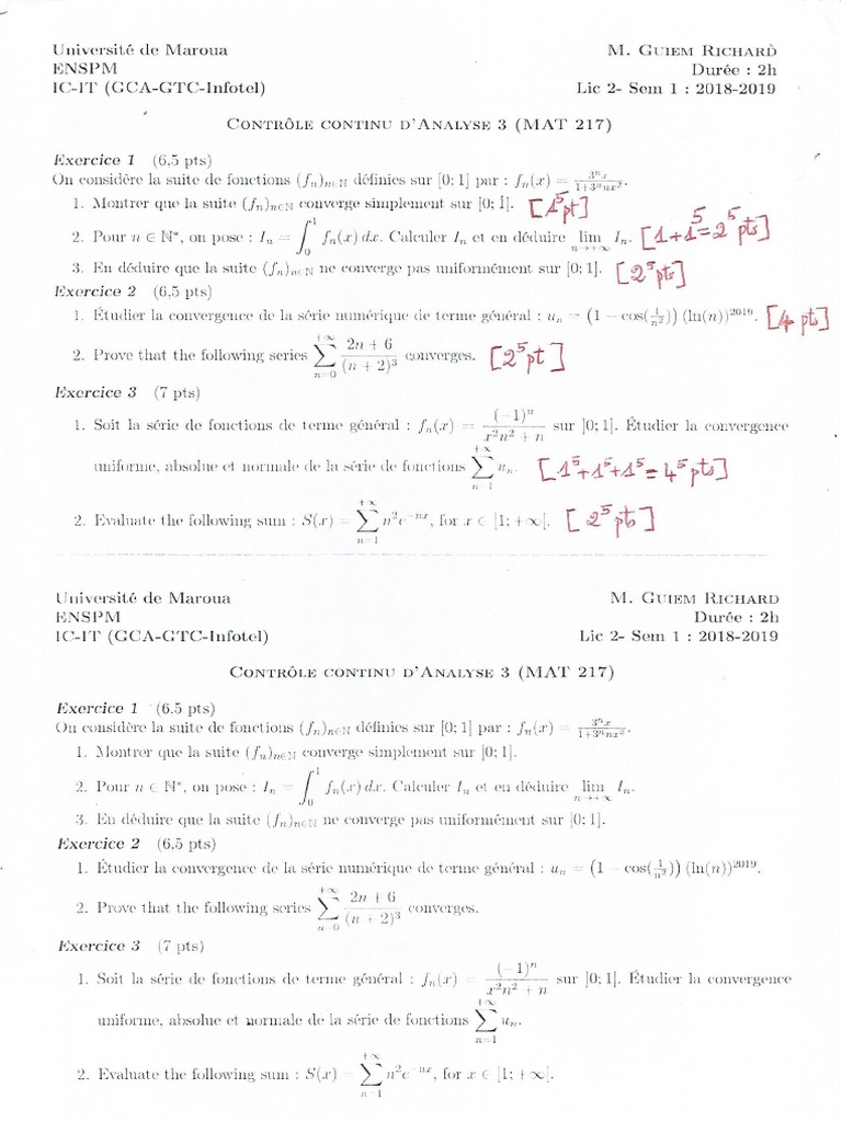 Correction CC Analyse III | PDF